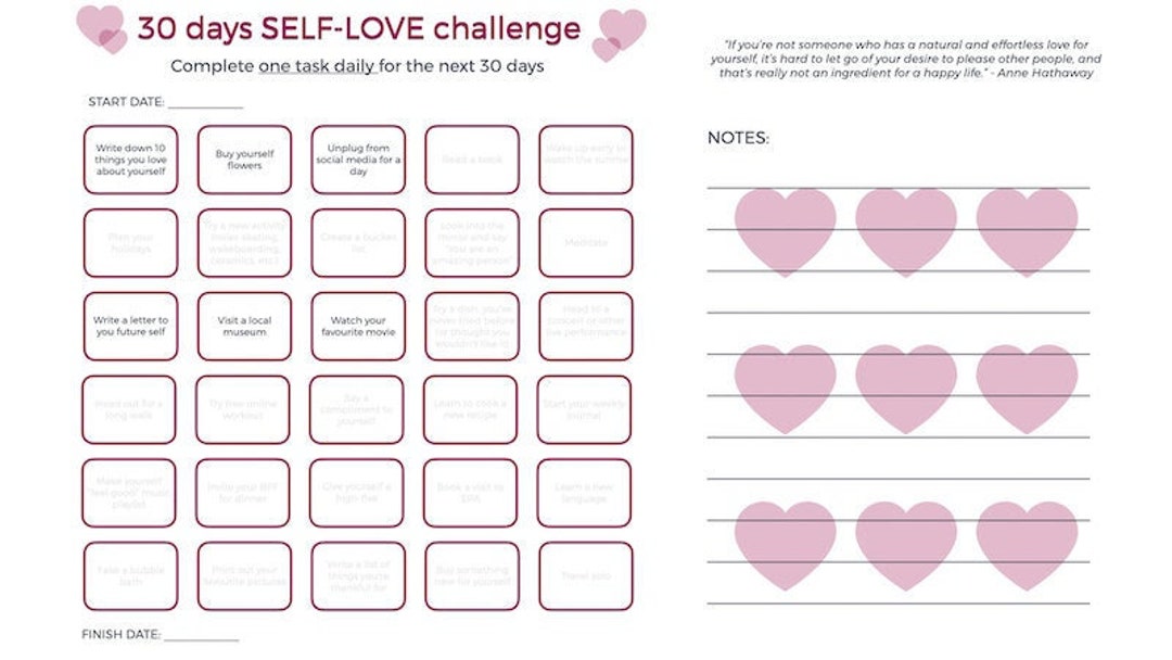 30 Days SELF-LOVE Challenge - Etsy