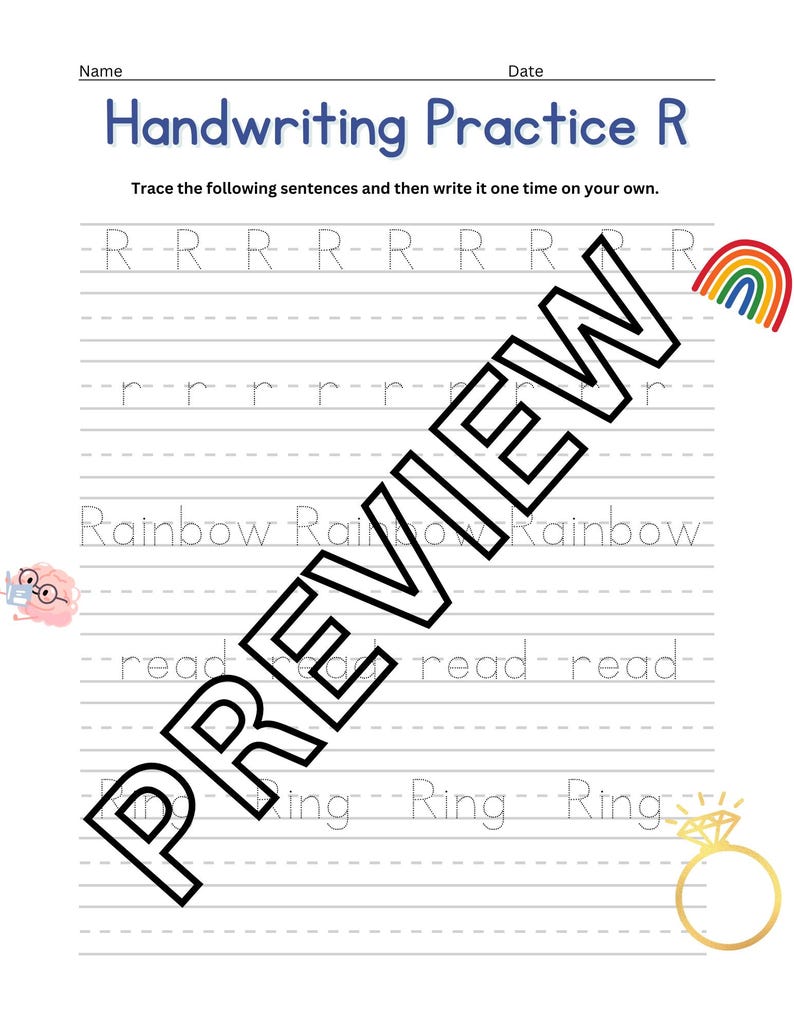 Handwriting Practice Alphabet - Etsy