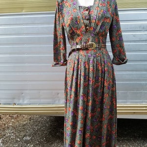 80s 1980s High Waisted Floral Dress Rocker Punk Leopard Boho - Etsy