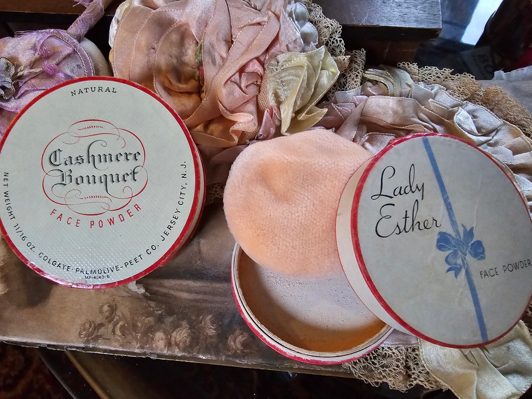 Antique Vintage Cashmere Bouquet Powder Box Lady Esther Face Powder Box ...