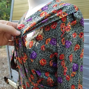 80s 1980s High Waisted Floral Dress Rocker Punk Leopard Boho - Etsy