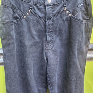 1980s 80s Black Jeans Denim Rockies Size 15/16 Waist 34 Bare Back Volup ...