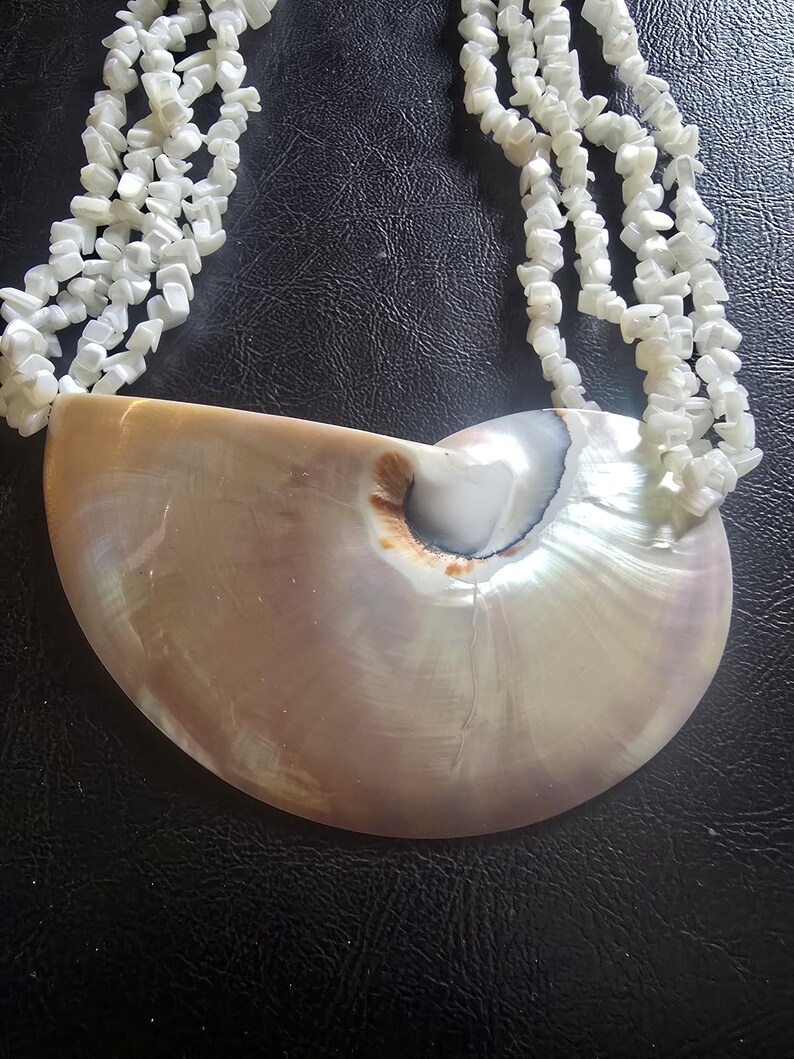 Incredible Chamber Nautilus 80s Giant Shell Necklace Statement Goddess ...