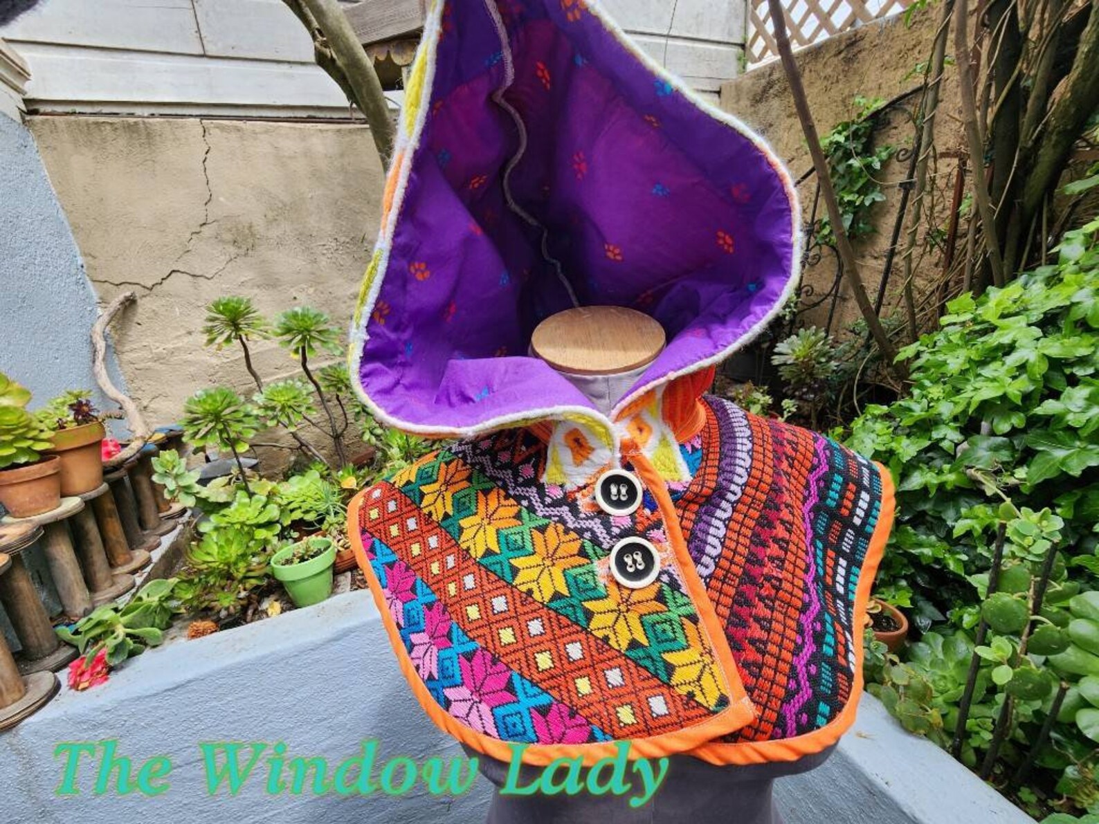 The Window Lady Designer Patchwork Upcycled Hooded Cape Capelet ...