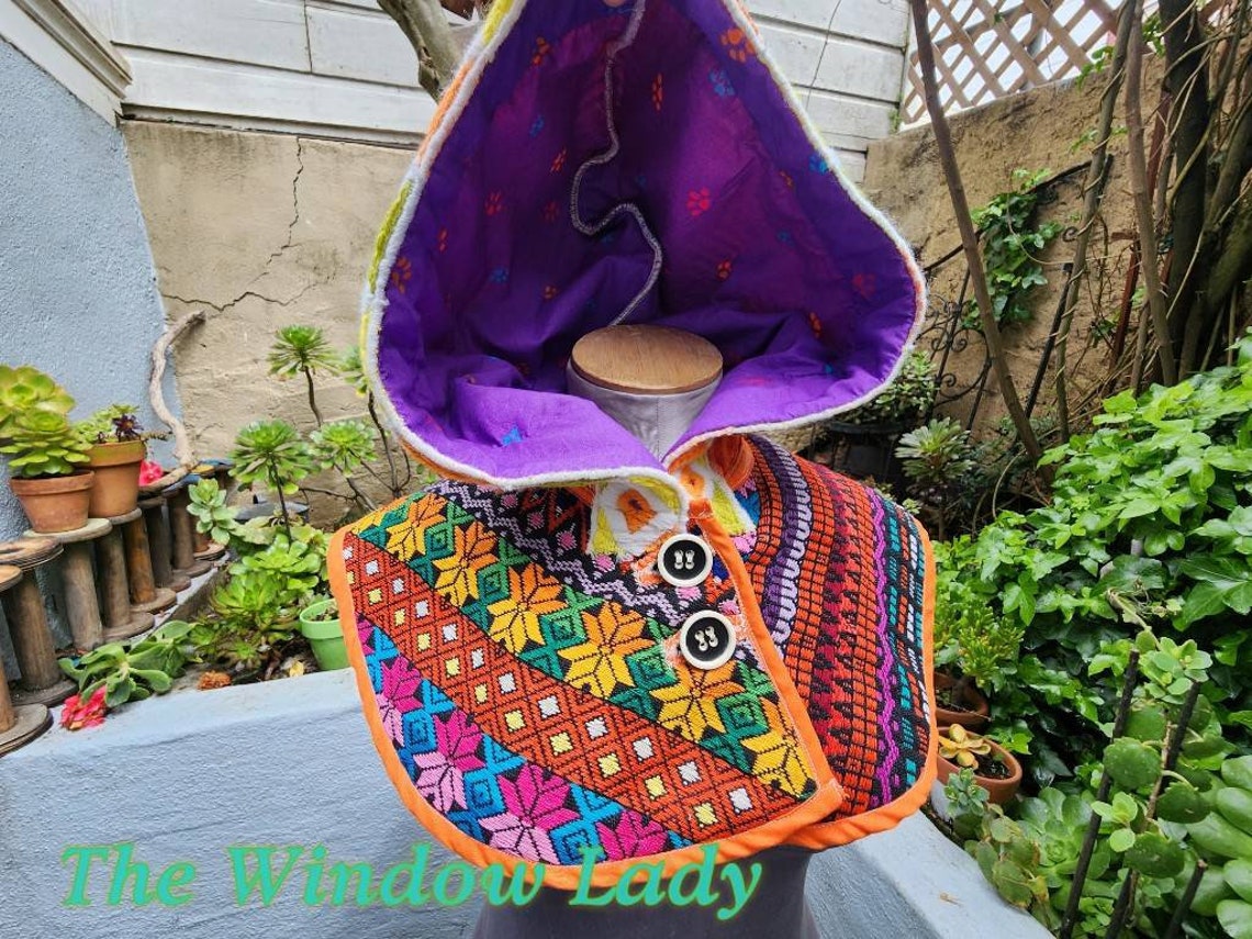 The Window Lady Designer Patchwork Upcycled Hooded Cape Capelet ...