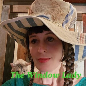 The Window Lady Designer Patchwork Upcycled Hat Antique Sack Feed Flour ...