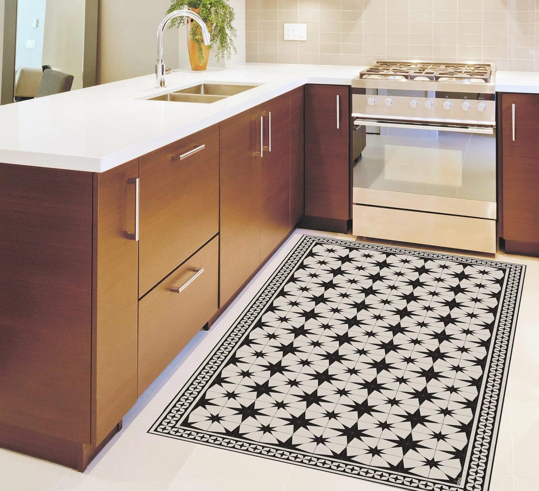 Star Vinyl Rug, Star Rug, Sweet Home Rug, Kitchen Rug, Antibacterial ...