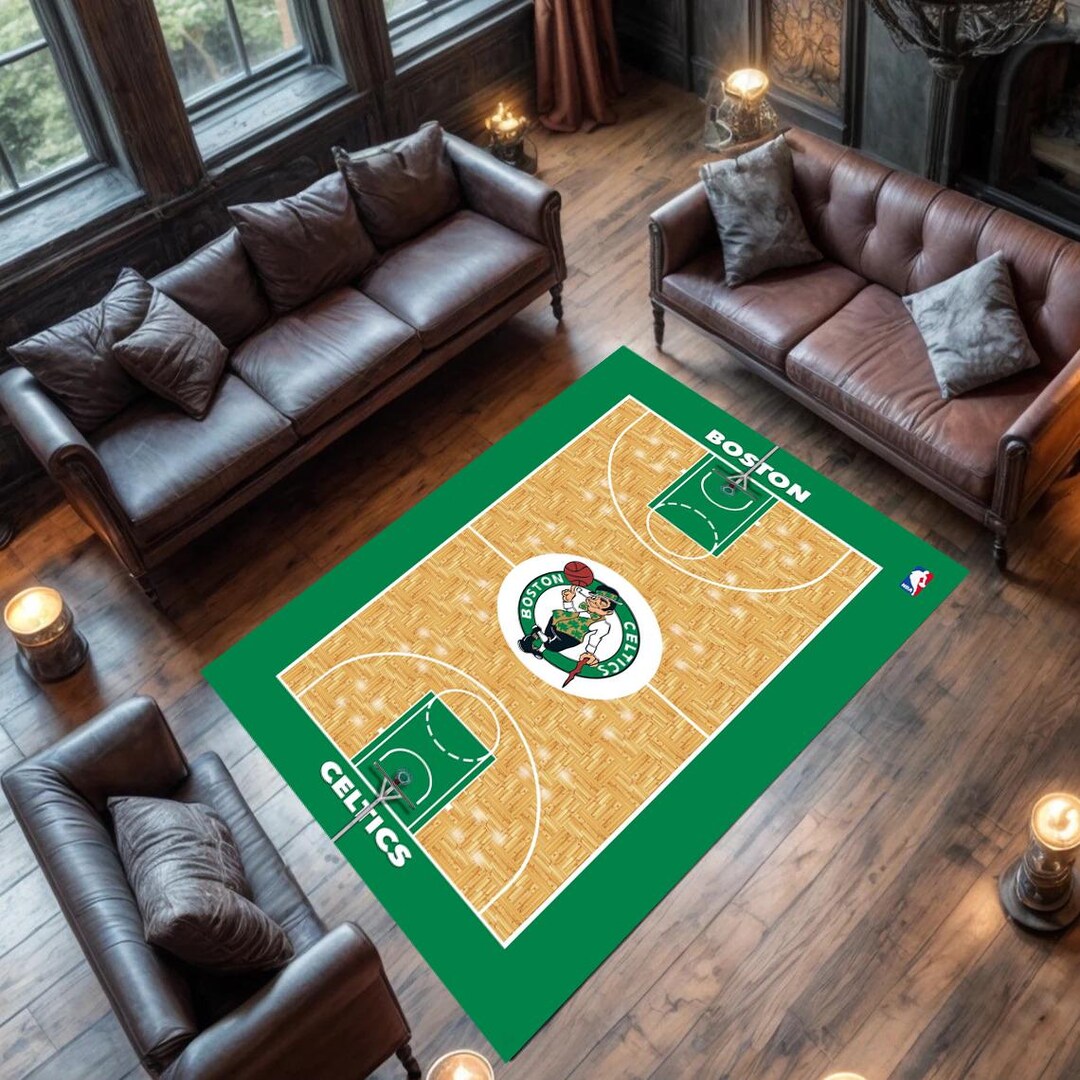 Green Boston Celtics Rug, NBA Basketball Clubs Rug, Antibacterial Rug ...