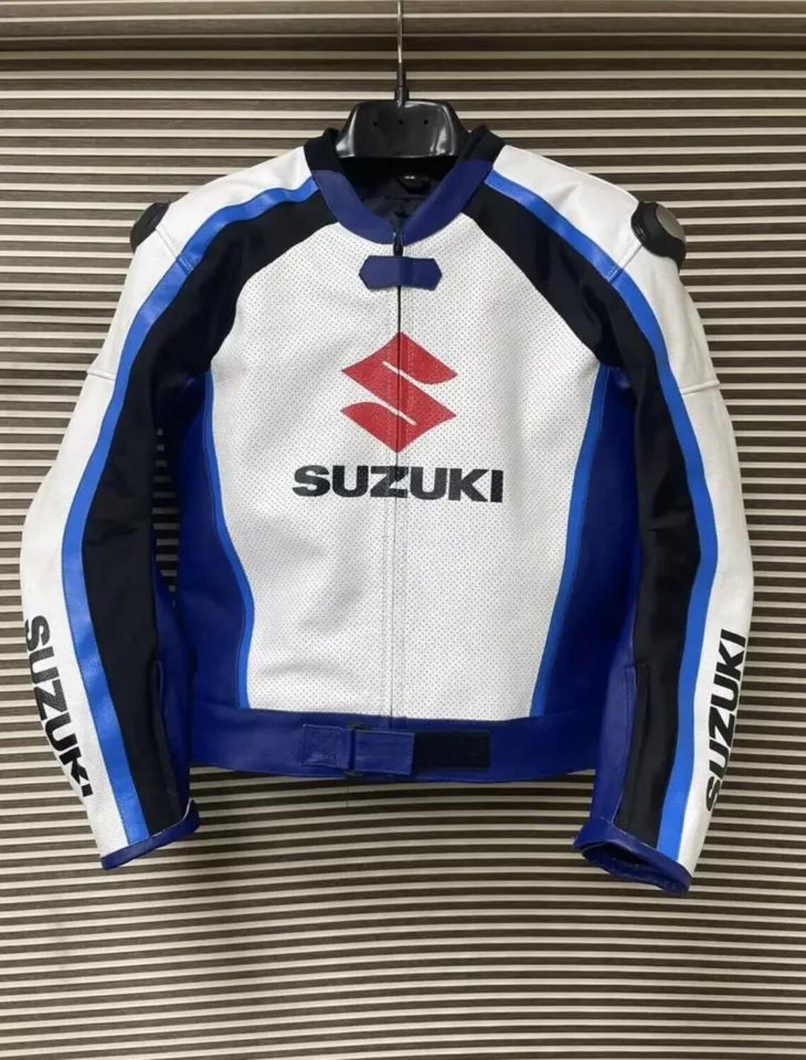 SUZUKI Moto Leather Racing Jacket Motogp Biker Gear Genuine Cowhide ...