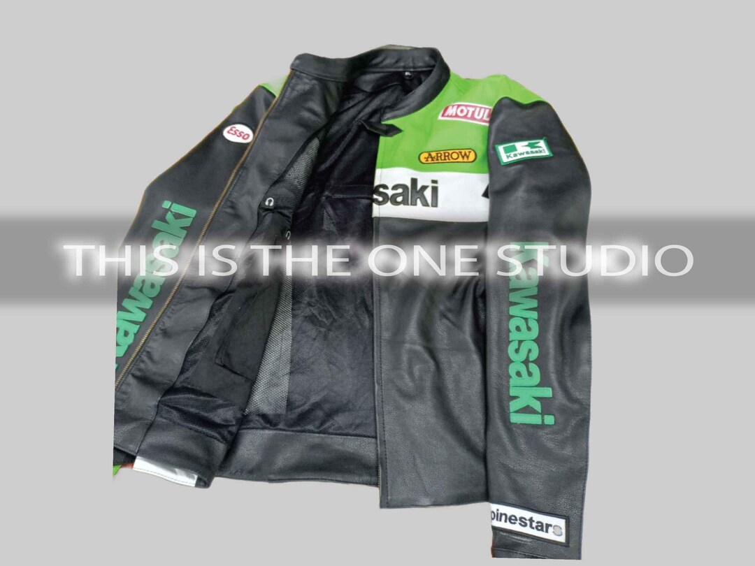 Kawasaki Motorcycle Leather Racing Fashion Jacket | Vintage Kawasaki ...