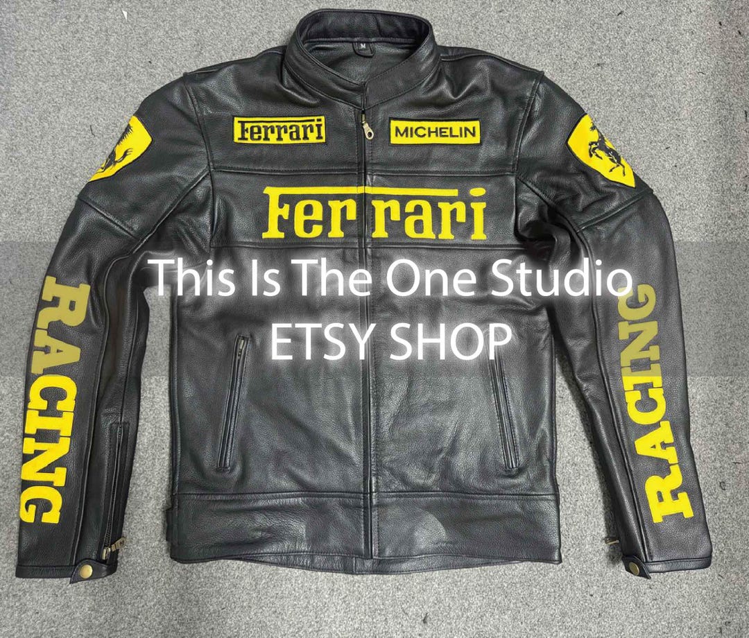 Vintage Leather Racing Jacket Genuine Cowhide Motorsports NASCAR Race ...