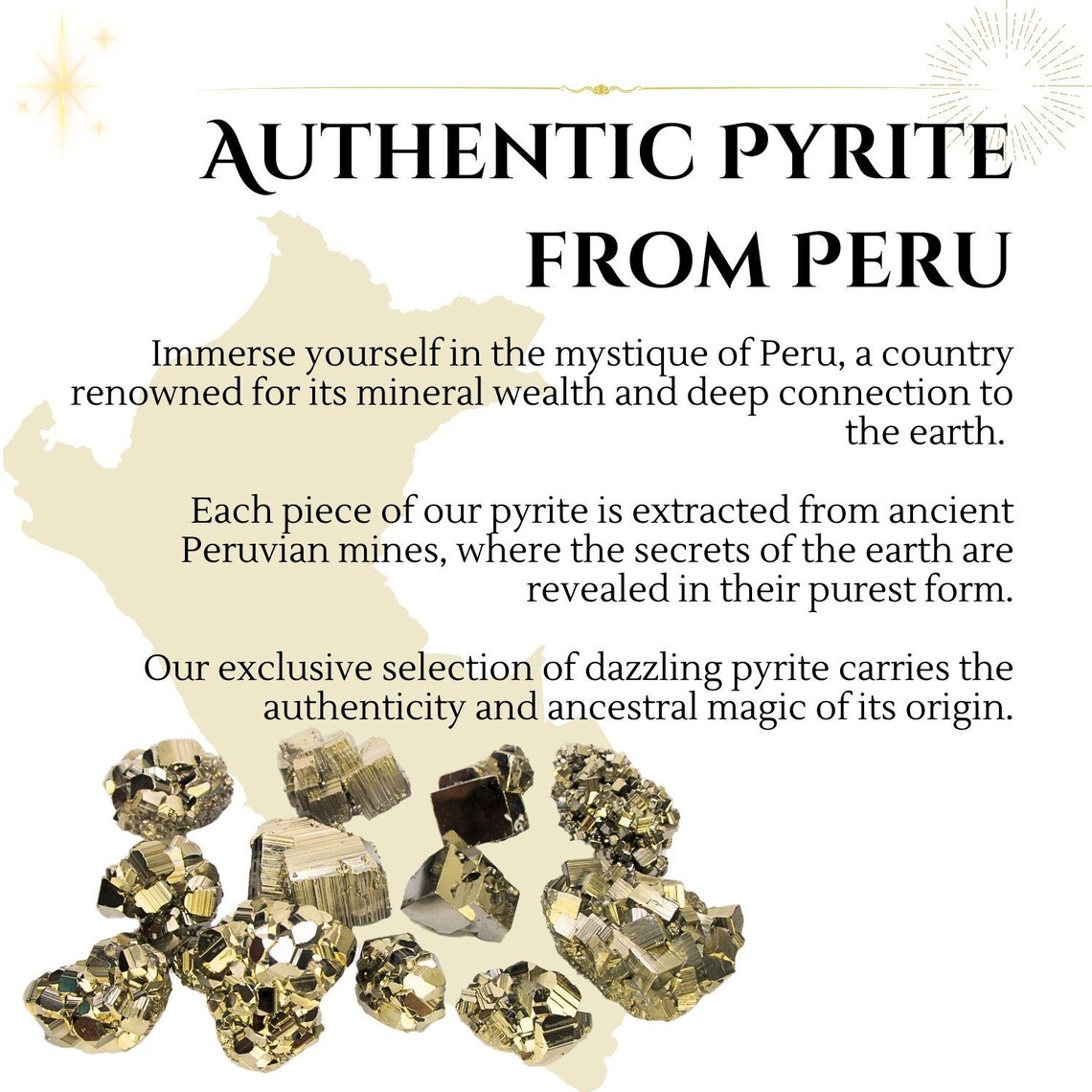 Natural Pyrite Crystal From Peru - Brilliant Cubic, Octahedral or ...