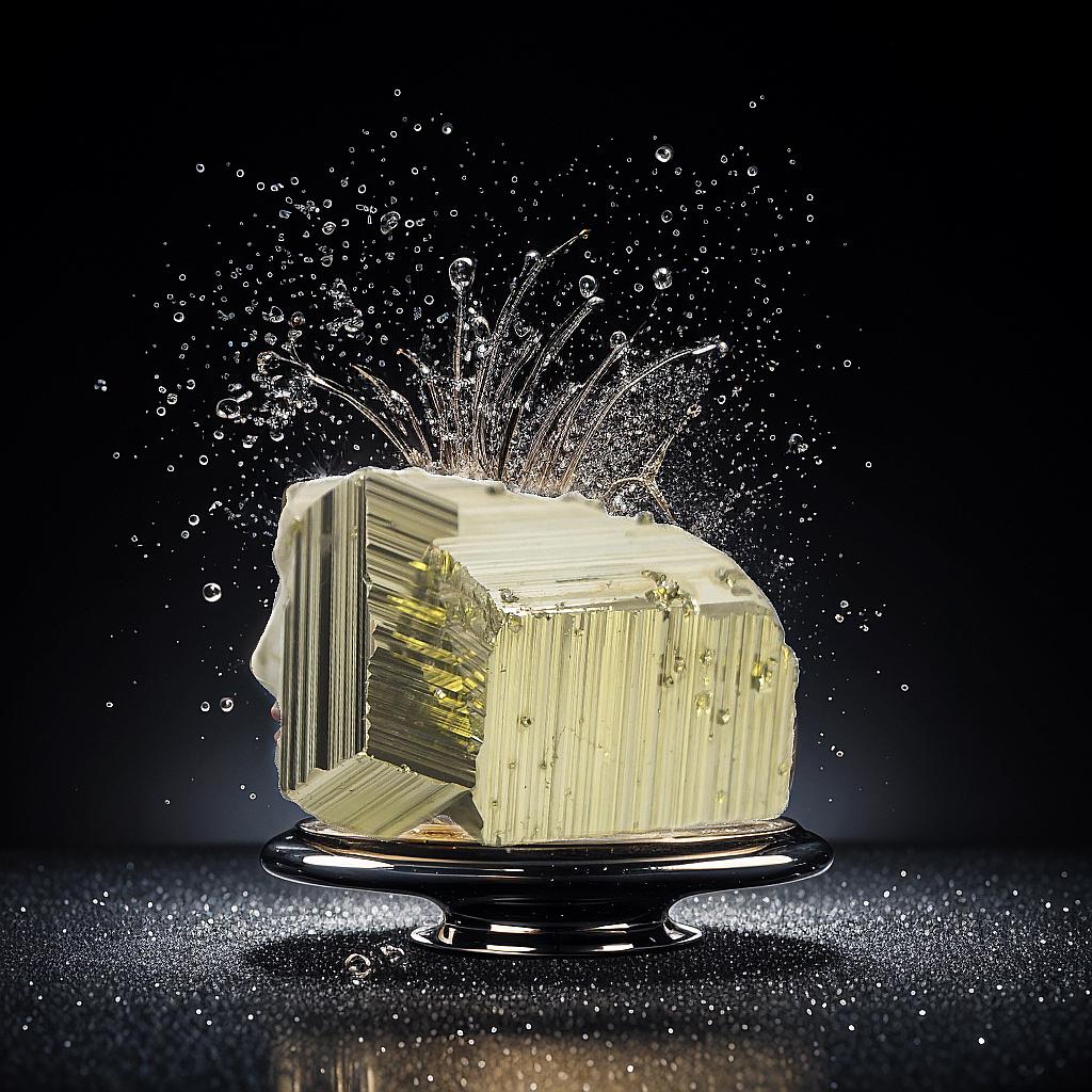 Natural Pyrite Crystal From Peru - Brilliant Cubic, Octahedral or ...