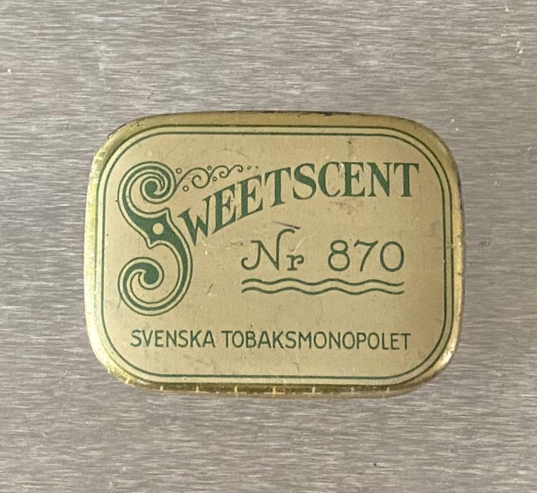 Antique Swedish Tobacco Tin Sweetzent No. 870, Svenska Tobaksmonopolet ...