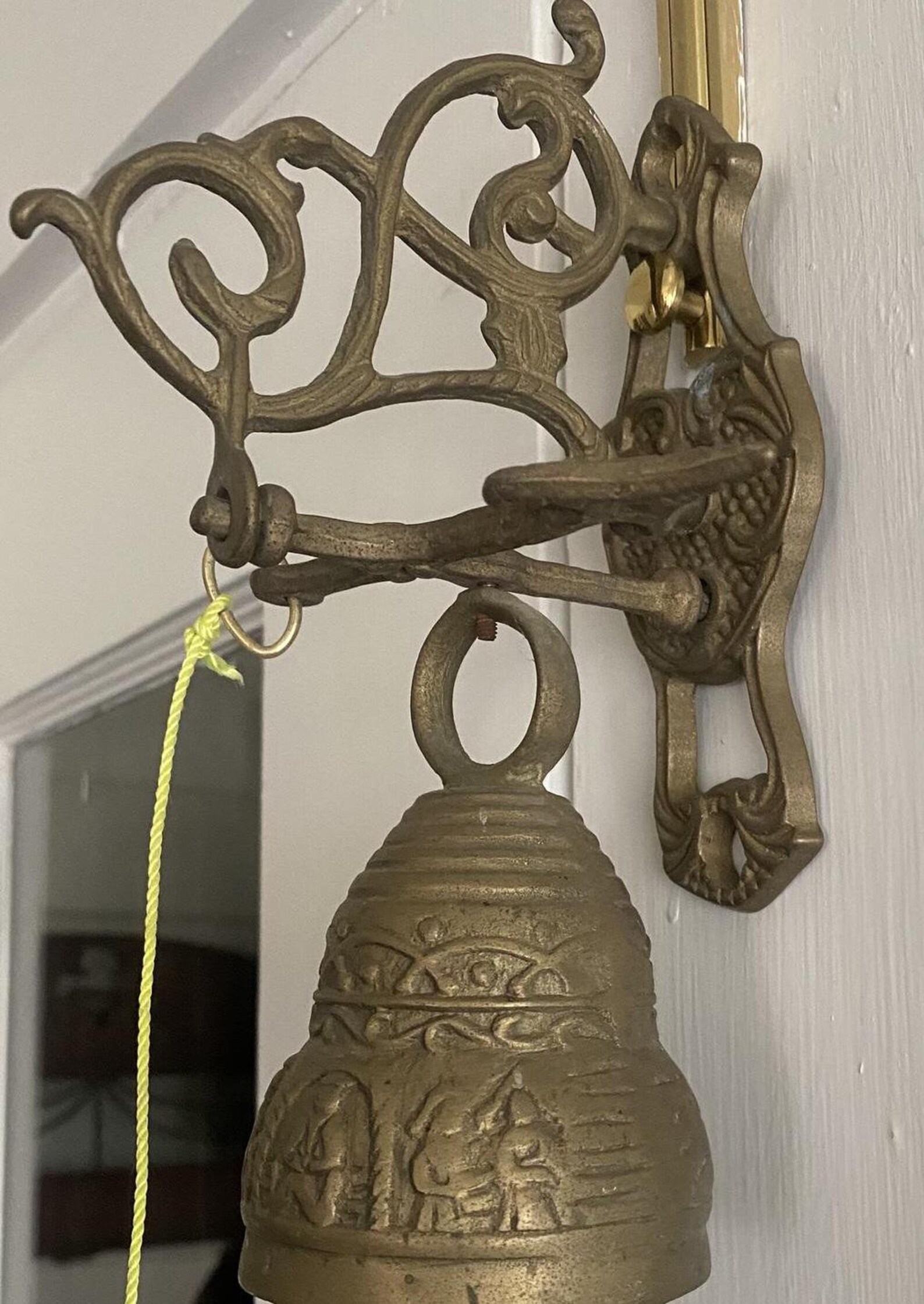 Antique Ornate Brass Door Bell - Etsy