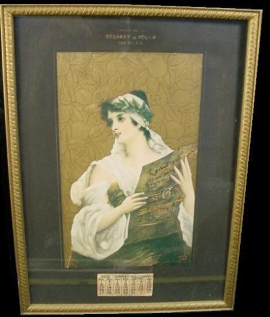 1907 Art Nouveau Framed Calendar - Etsy