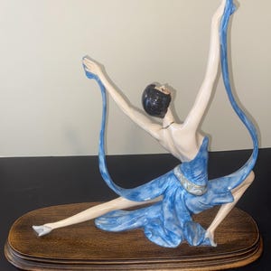 Antique Italian Handmade Porcelain Art Deco Dancing Lady Statue Signed ...