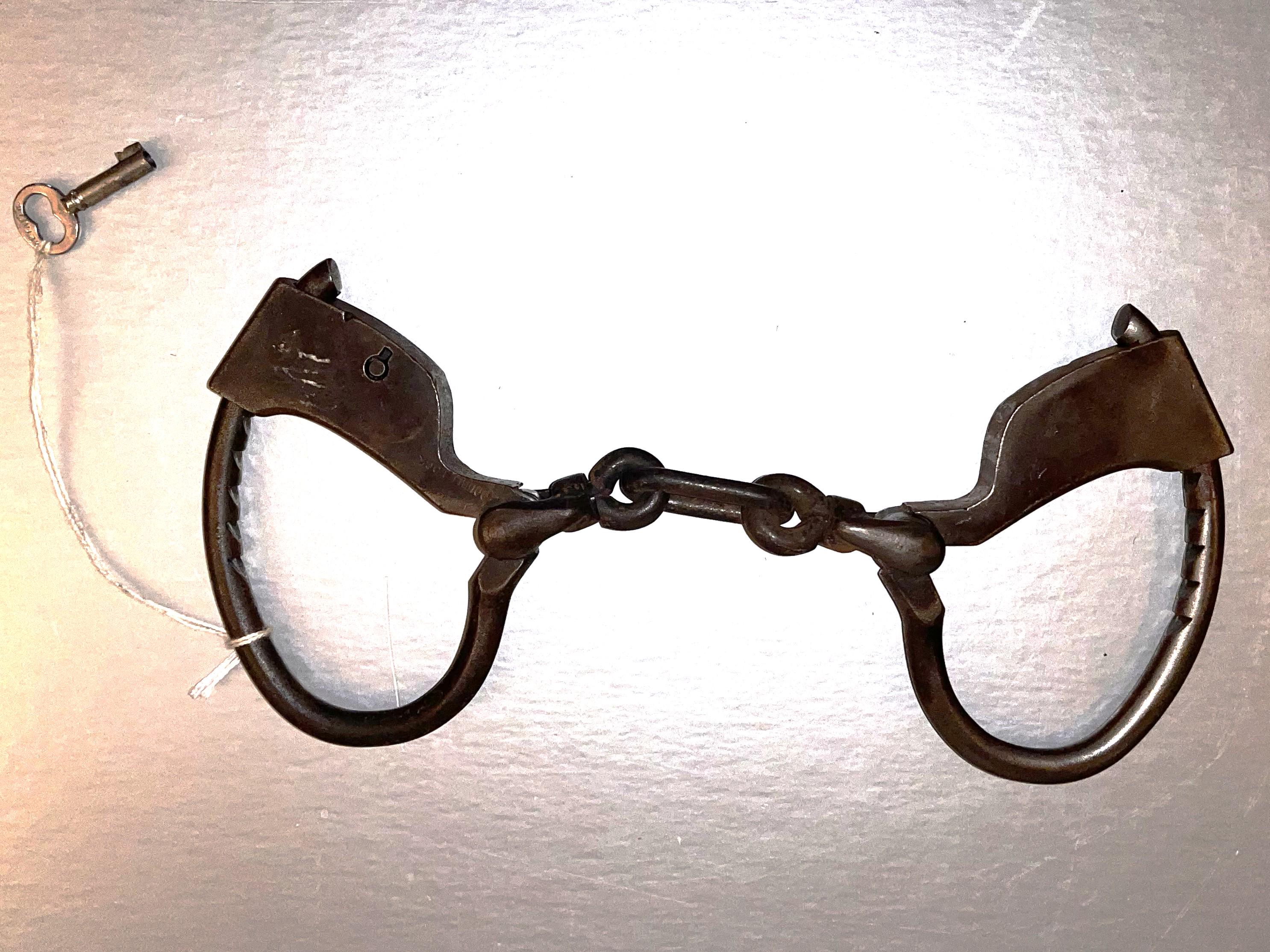 1880's "towers Double Lock" Hand Cuffs With Key From the American Old ...