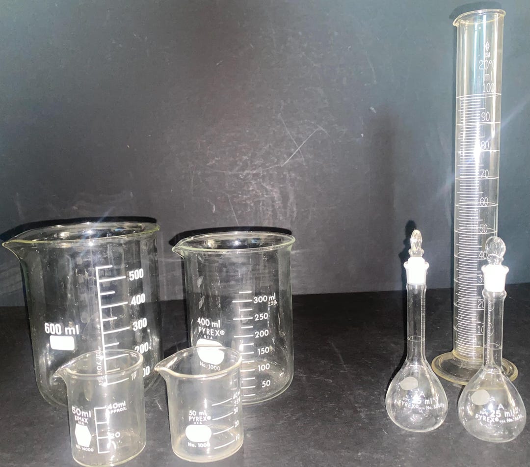 Set of 7 Vintage Pyrex Laboratory Glassware - Etsy
