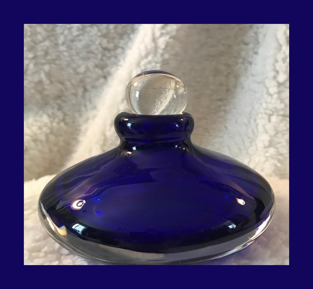 Vintage Cobalt Perfume Bottle - Etsy