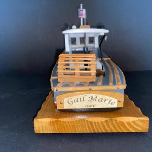 1986 Highly Detailed Wooden Model Crabbing Boat Called the gail Marie ...