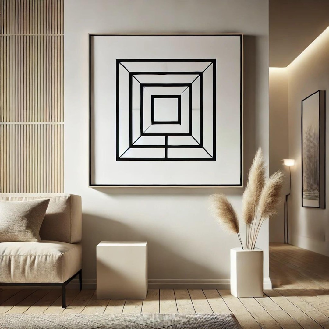 Minimalist Line Art | Geometric Shapes | Square | Graphic | Modern ...
