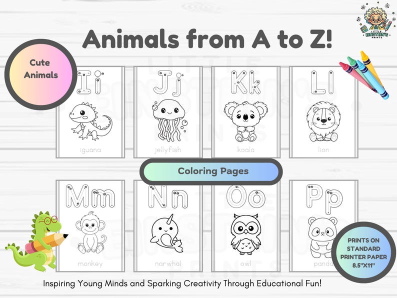 Printable Kids Alphabet Animal Coloring Book | Fun & Educational ...