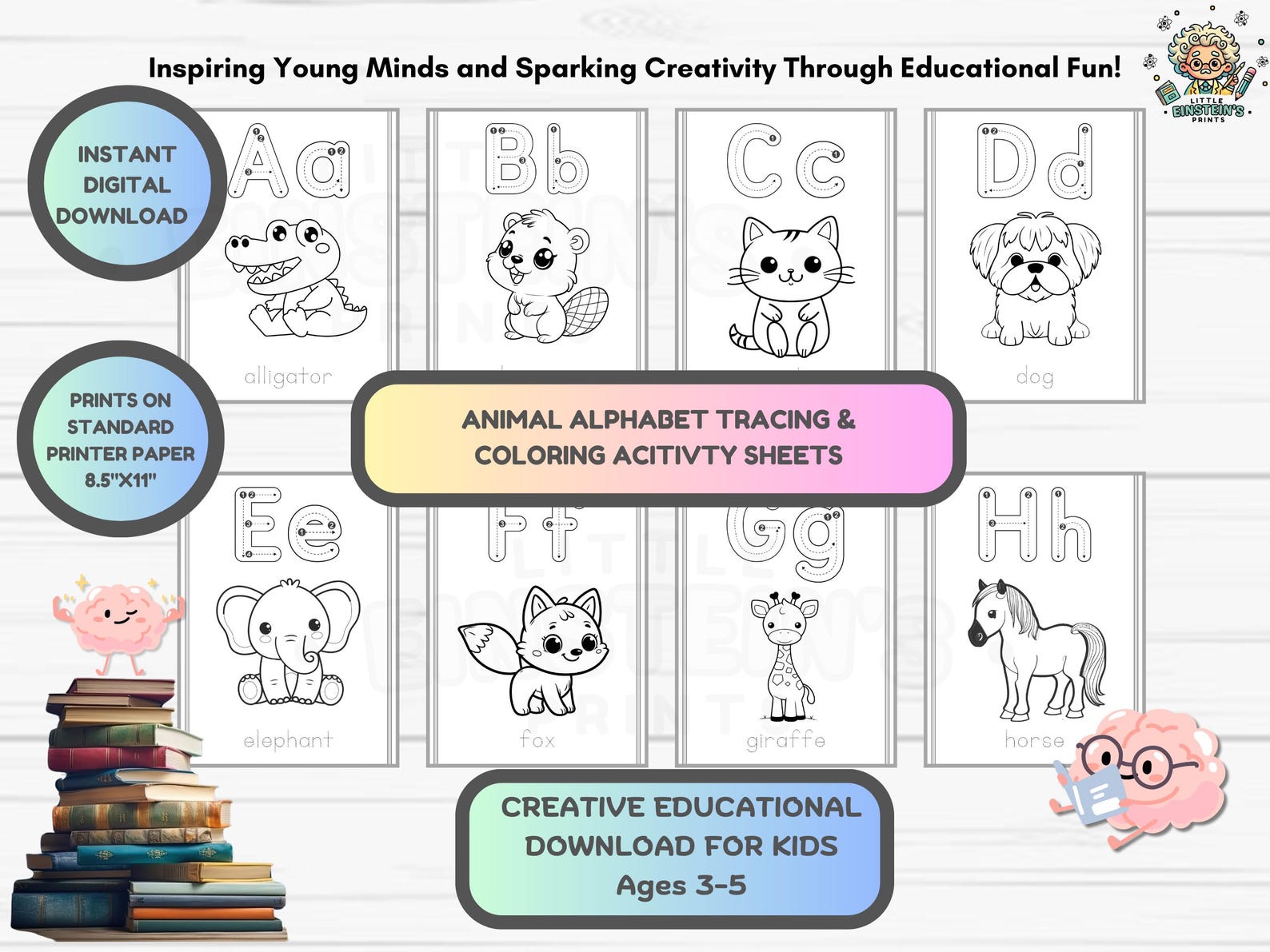 Printable Kids Alphabet Animal Coloring Book | Fun & Educational ...