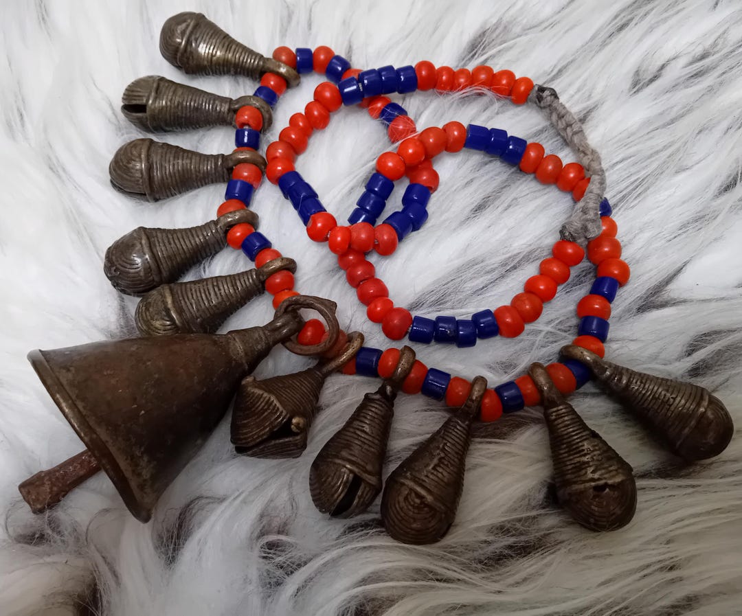 Lovely African Tribal Yoruba Bells and Beaded Necklace, Benin 1970's - Etsy