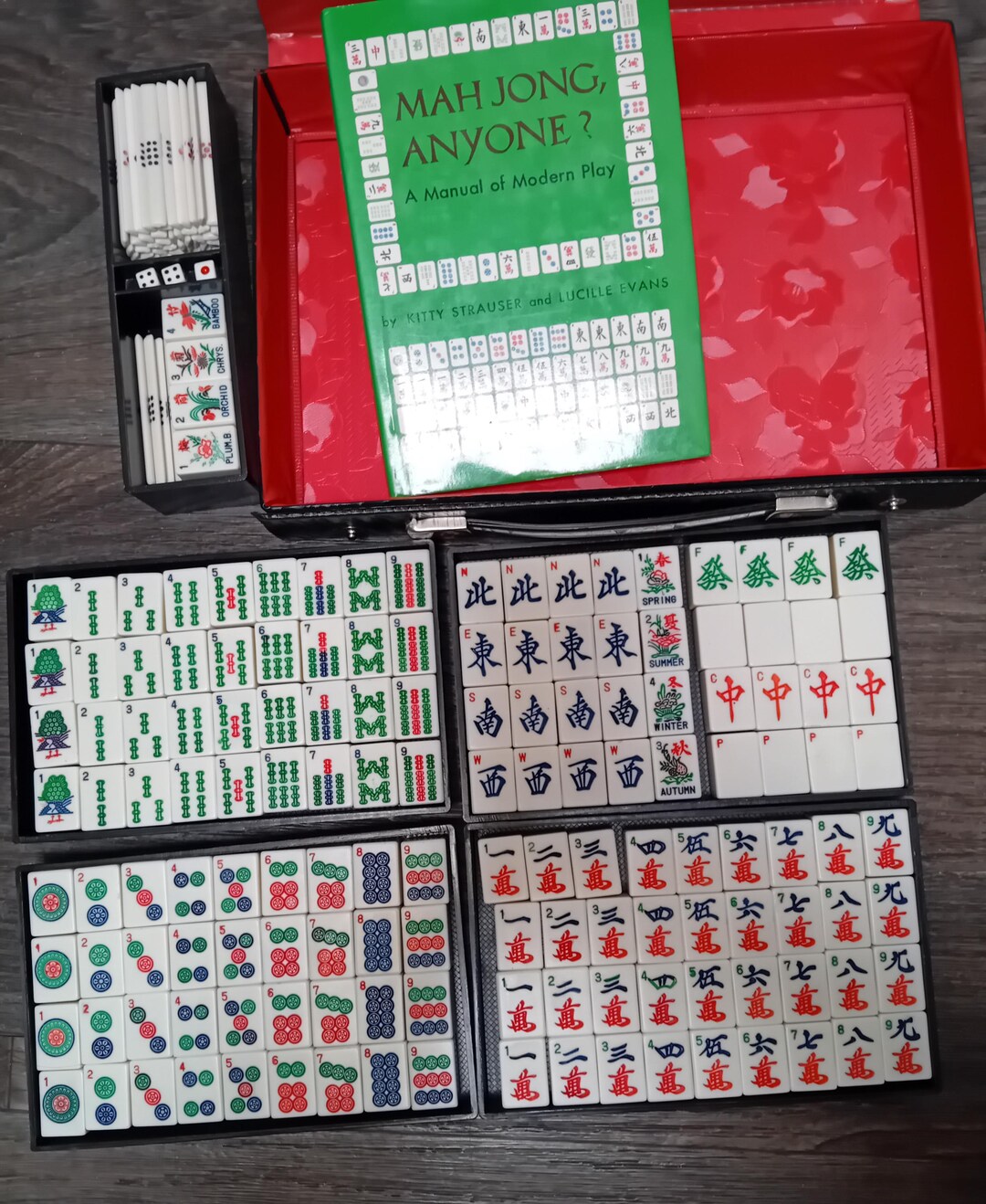Vintage Mahjong Game With Bamboo and PVC Tiles (148), 1980's - Etsy