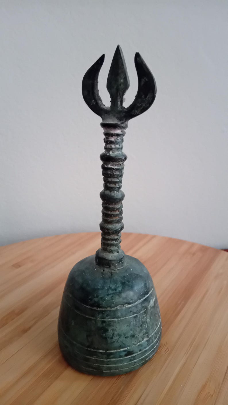 Ancient Southeast Asian (likely Khmer) Bronze Cast Bell With Shiva's ...