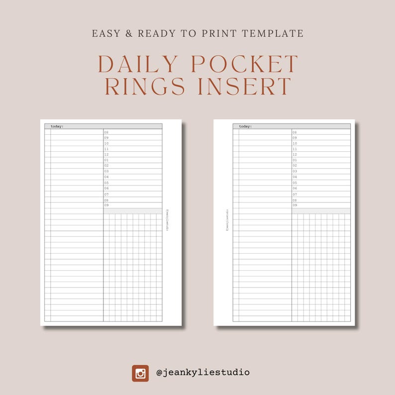 Daily Pocket Ring Insert Planner Printable Franklin Covey Format With ...