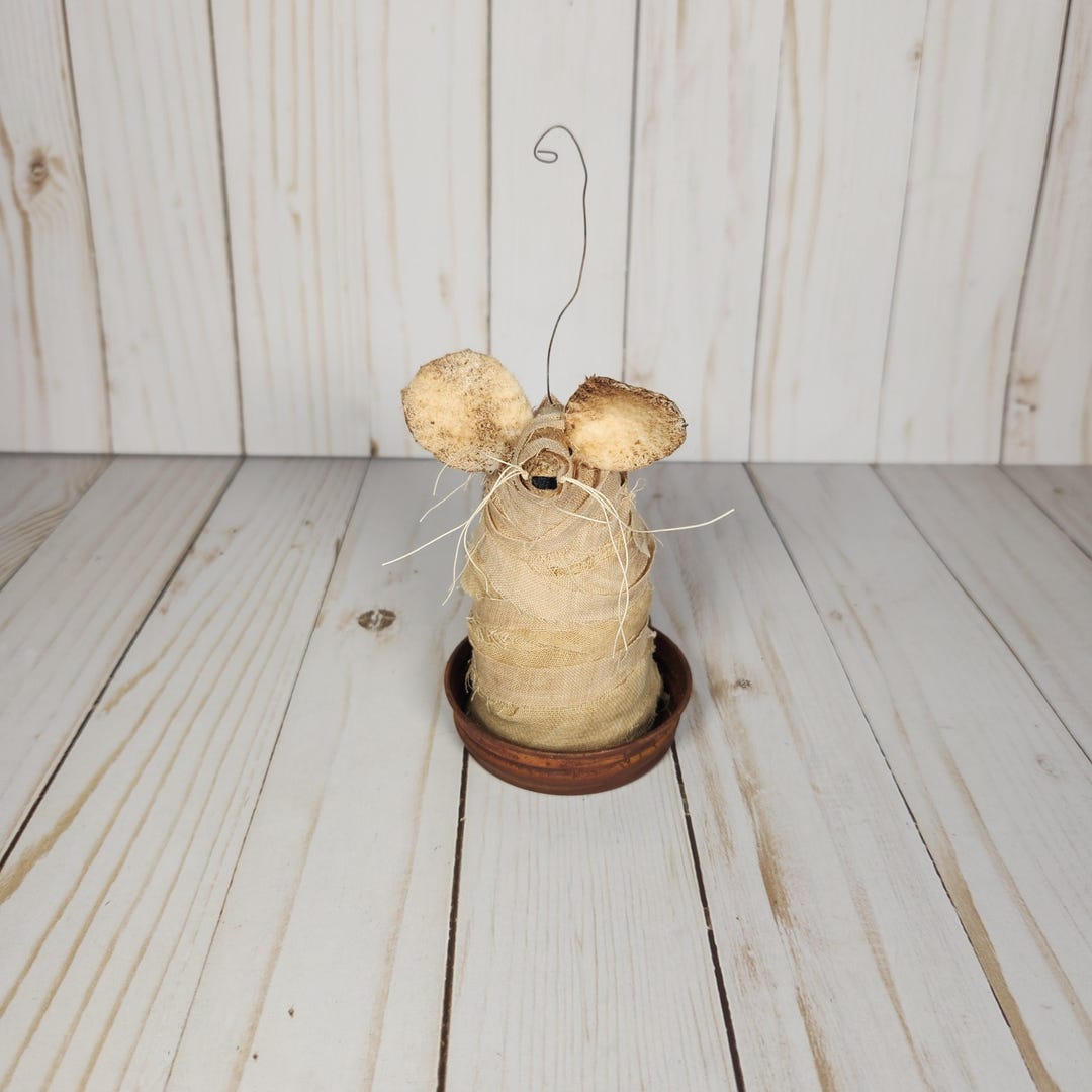 Primitive Wrapped Halloween Mummy Mouse Halloween Decor - Etsy