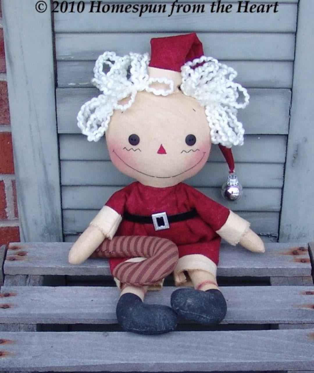 Primitive Raggedy Santa Ann Doll Pattern, Christmas Decor Pattern ...