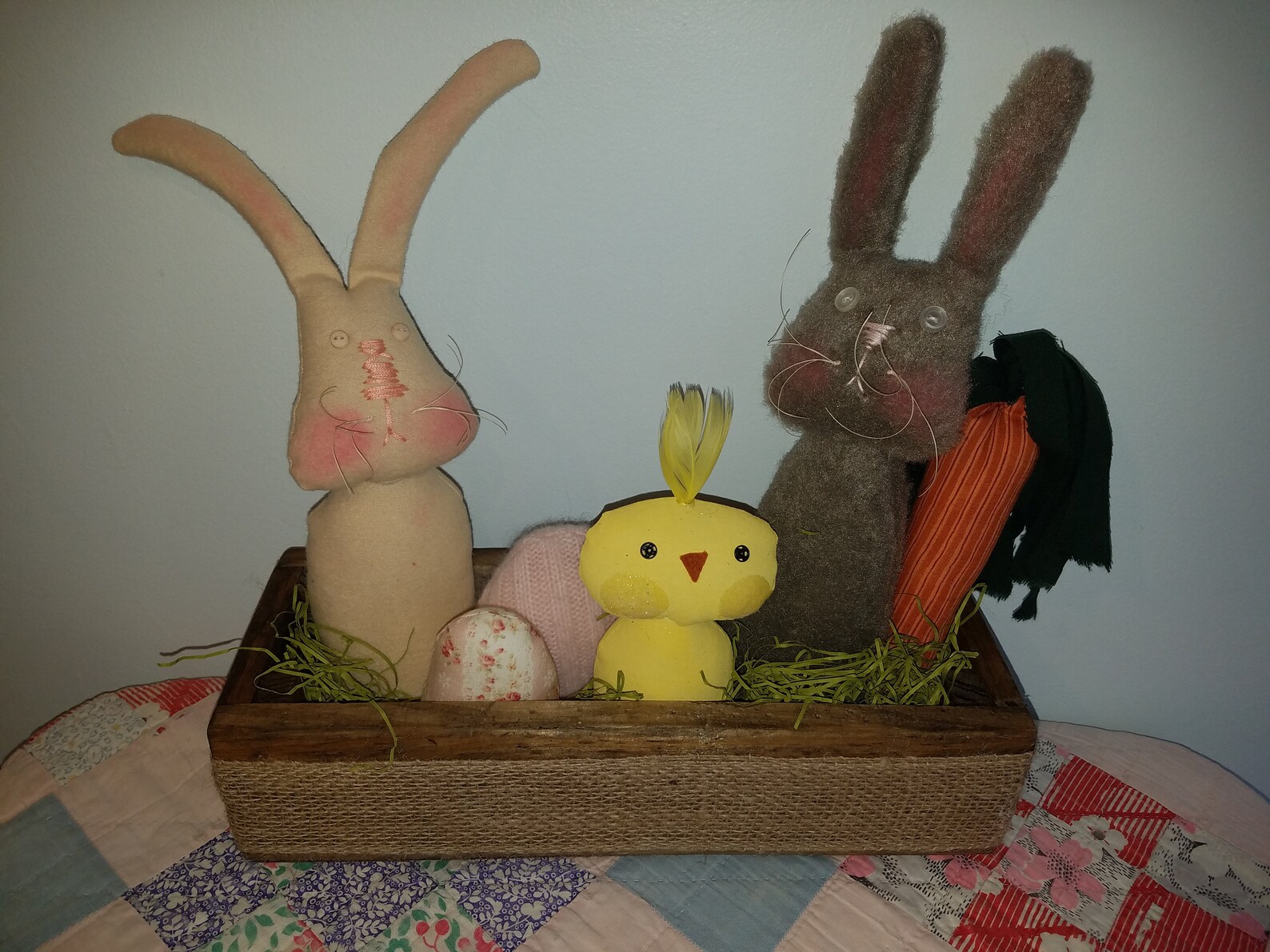 Primitive Easter Spring Pattern Bunnies Chick Carrot Eggs - Etsy