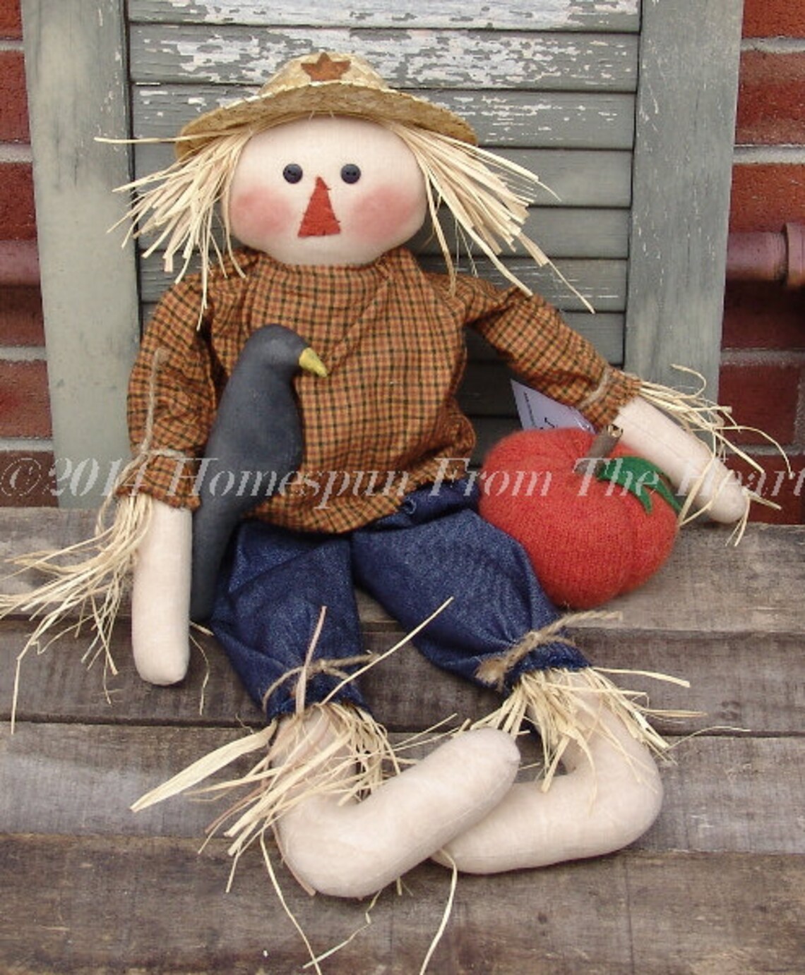Primitive Scarecrow Doll Pattern, Halloween Fall Decor, Halloween ...