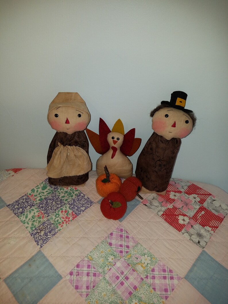 Primitive Thanksgiving Pattern | Pilgrims and Native American Doll ...