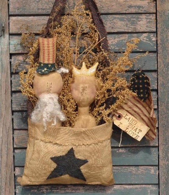 Primitive Americana Pattern Uncle Sam and Lady Liberty - Etsy