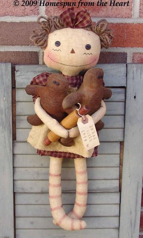 Christmas Gingerbread Doll Pattern Raggedy Ann With - Etsy
