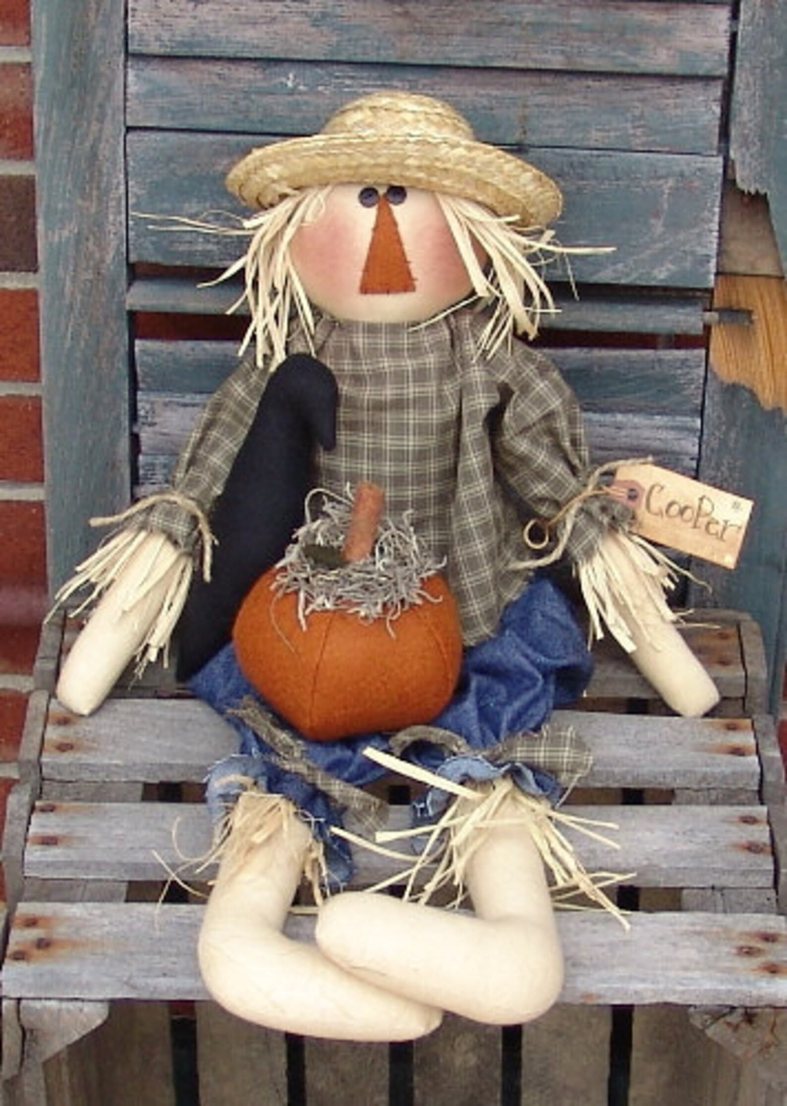 Primitive Scarecrow Doll Pattern, Halloween Fall Decor, Halloween ...