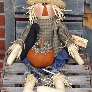 Primitive Scarecrow Doll Pattern, Halloween Fall Decor, Halloween ...