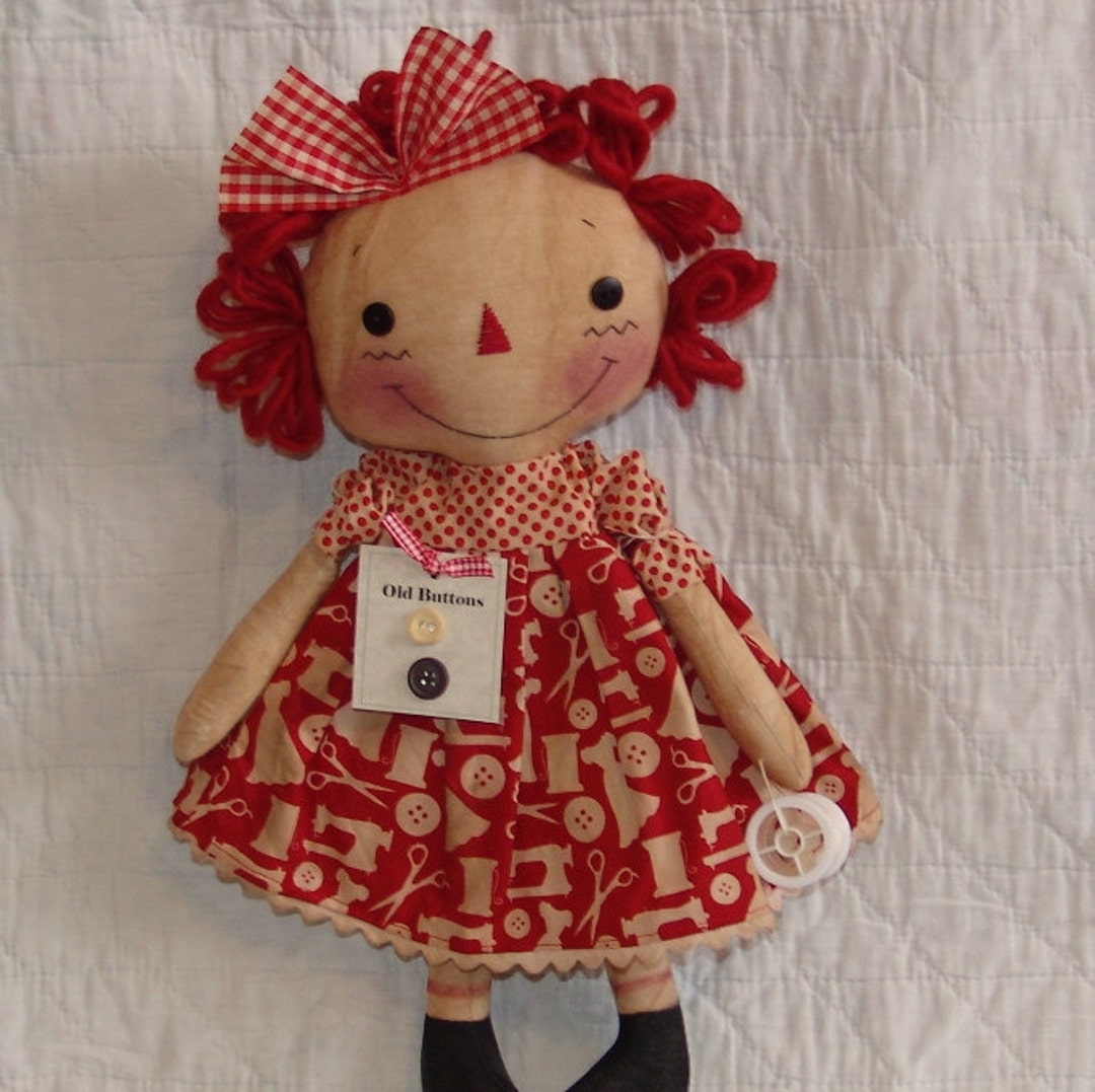 Primitive Raggedy Cloth Doll Pattern, Craft Raggedy Doll Pattern ...