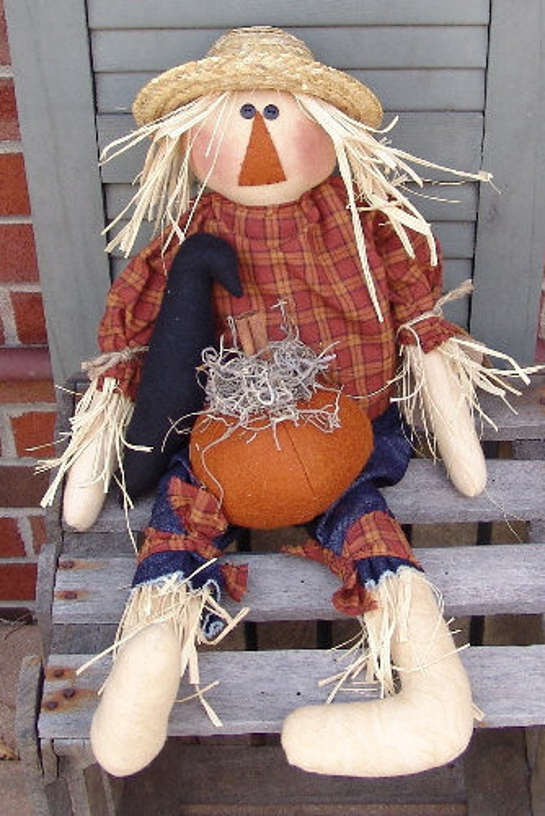 Primitive Scarecrow Doll Pattern, Halloween Fall Decor, Halloween ...