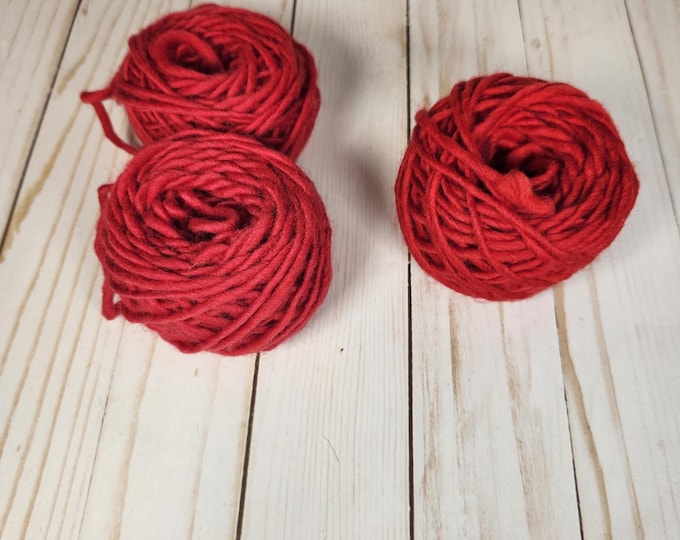 Raggedy Red Bright Red Wool Doll Hair LOT, Doll Making Supply, Homespun ...
