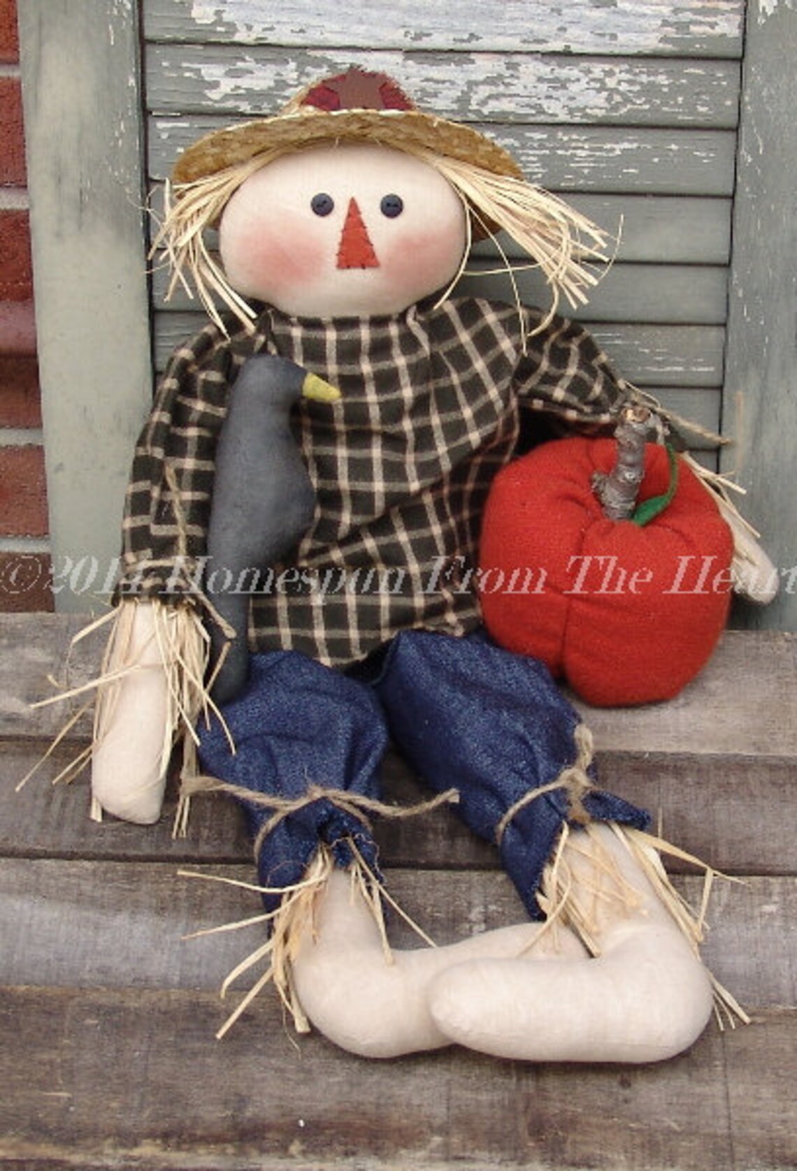 Primitive Scarecrow Doll Pattern, Halloween Fall Decor, Halloween ...