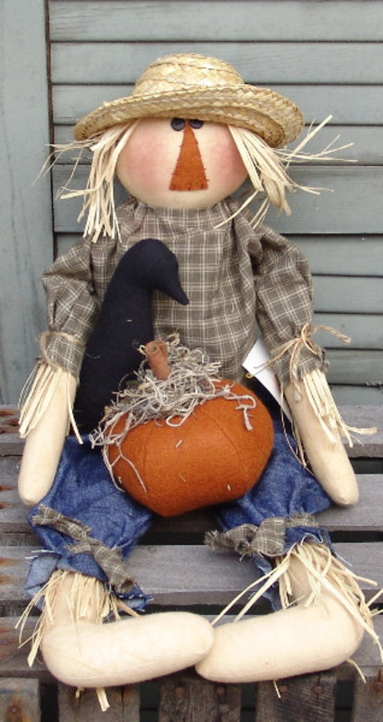 Primitive Scarecrow Doll Pattern, Halloween Fall Decor, Halloween ...