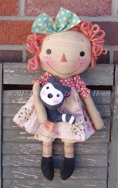 Primitive Raggedy Woodlands Doll Pattern Fox Skunk Hedgehog - Etsy