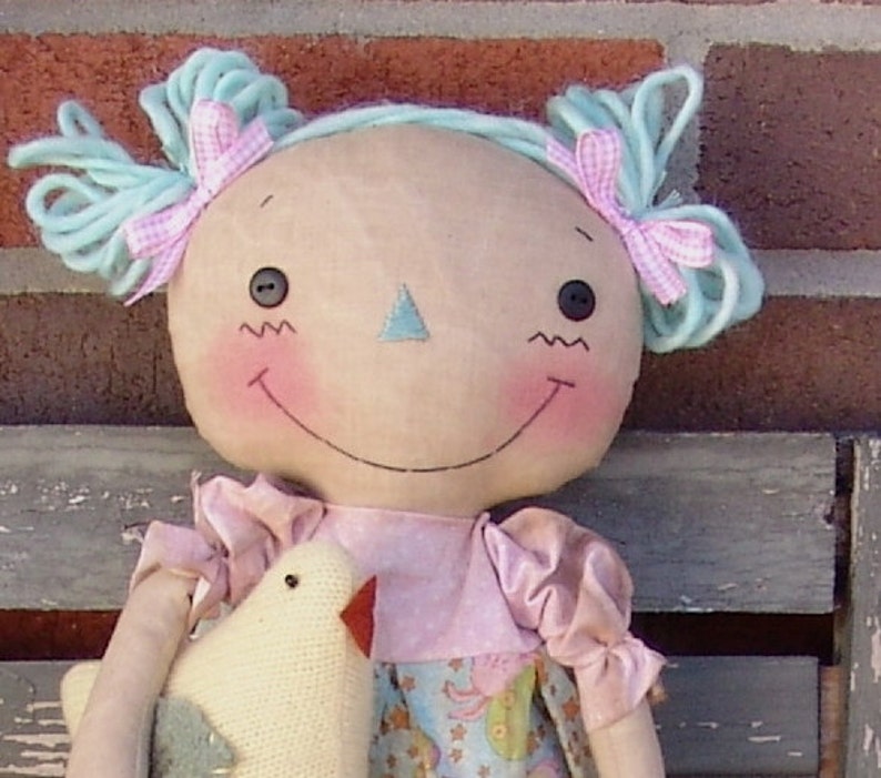 Easter Spring Doll Pattern With Little Chicken, Spring Chicks Raggedy ...