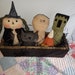 Primitive Halloween Pattern Witch Frankenstein Cat Mummy Candy Corn ...
