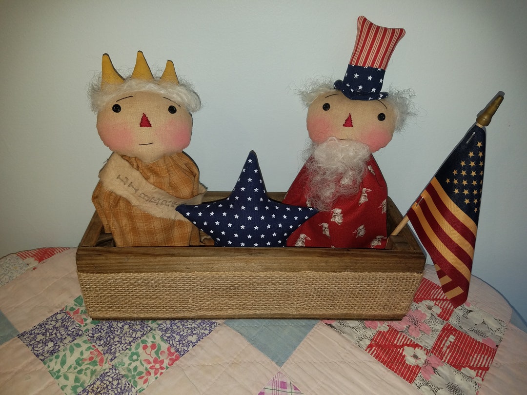 Primitive Americana Patriotic Pattern | Uncle Sam Lady Liberty Pattern ...